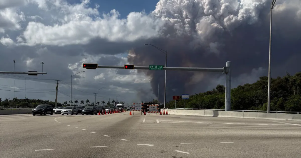 Krome Avenue closed due to raging wildfire in west Miami-Dade